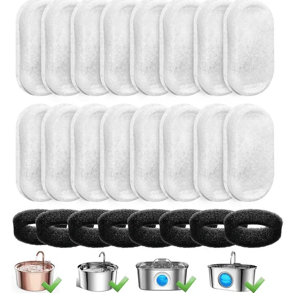 24-Pack Cat Water Fountain Replacement Filters - Compatible with FWMB ...